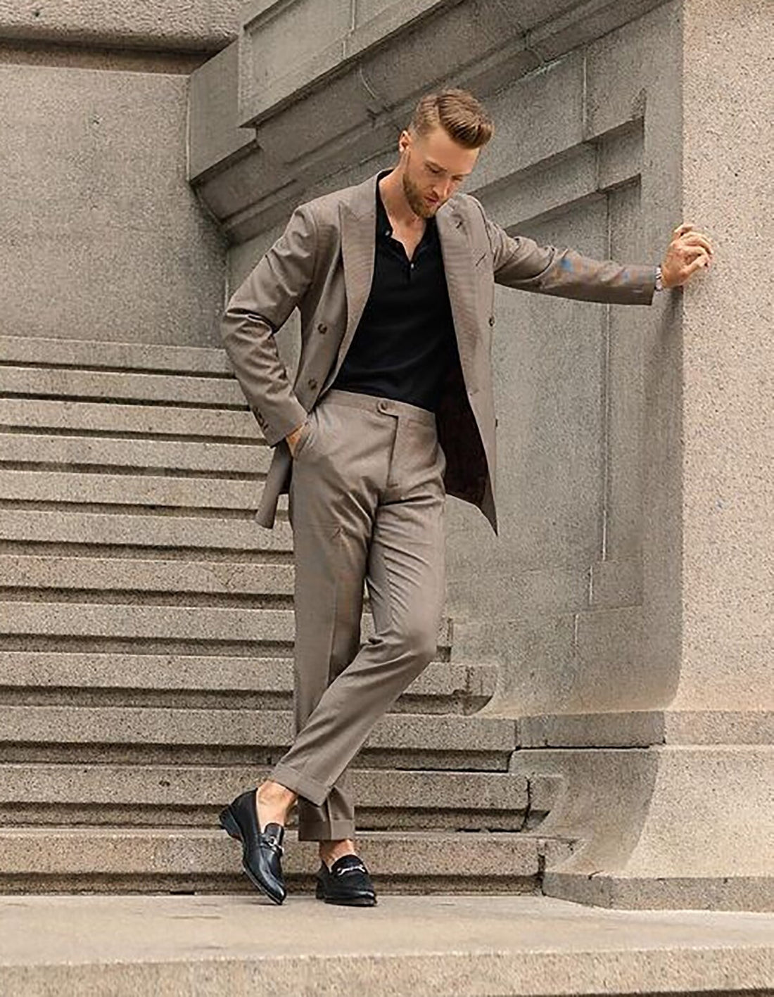 Classic Wedding Men Suits Slim Mini-CheckTailor-Made Commuter Tuxedo